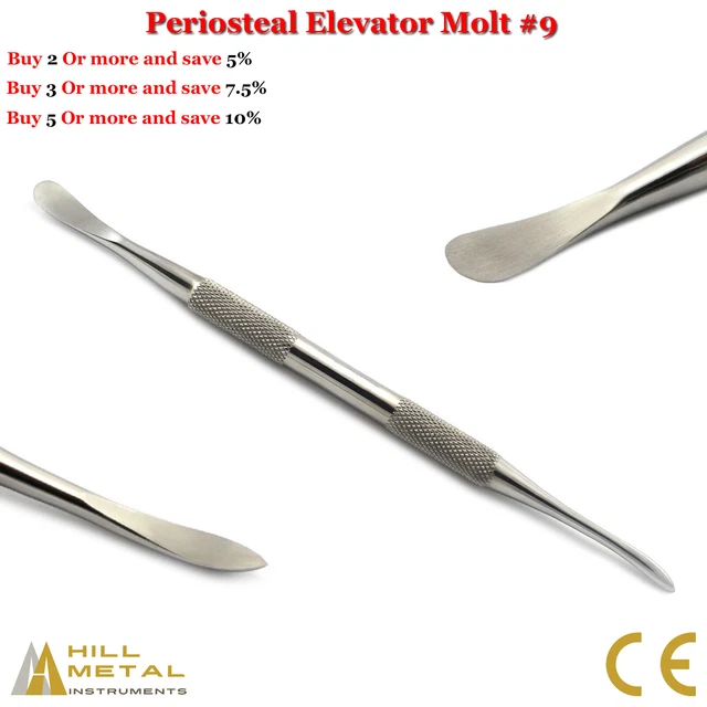 PERIOSTEAL ELEVATOR MOLT 9 Dental Elevators Surgical Surgery Implant ...