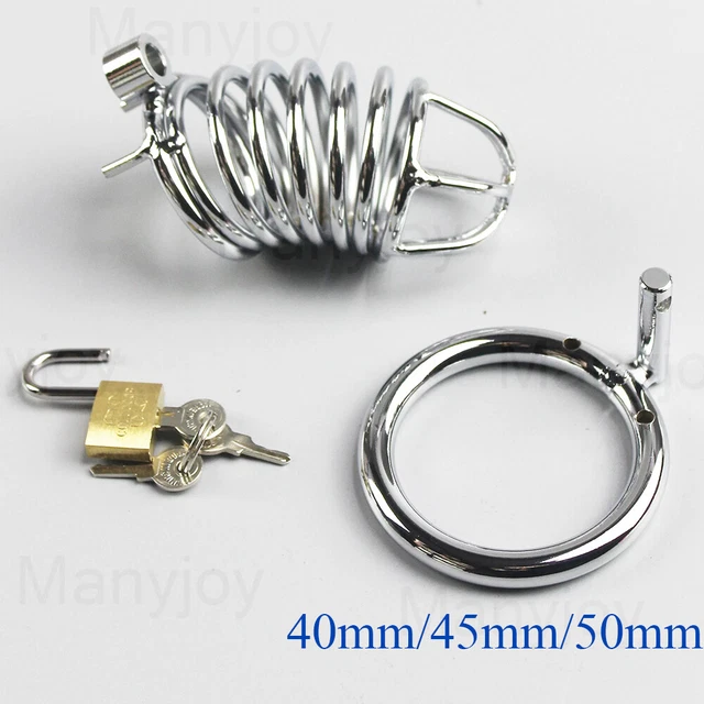 CHASTITY CAGE LOCKABLE Device Bondage Device PadLock 3 Size Restraint ...