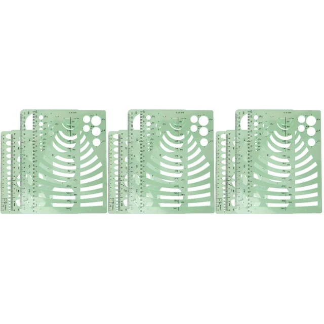 12 PCS MULTIPURPOSE Drawing Rulers Drawing Stencils Geometric Tools ...