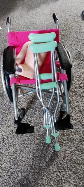 OUR GENERATION WHEELCHAIR, Crutches + Leg Cast £10.00 - PicClick UK