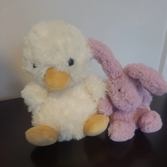 JELLYCAT YUMMY DUCKLING and small pink bunny £24.62 - PicClick UK