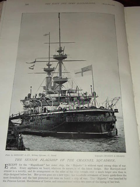 1896 HMS MAJESTIC Harveyed Acier Armure 50 Armes Canal EUR 32,64 ...