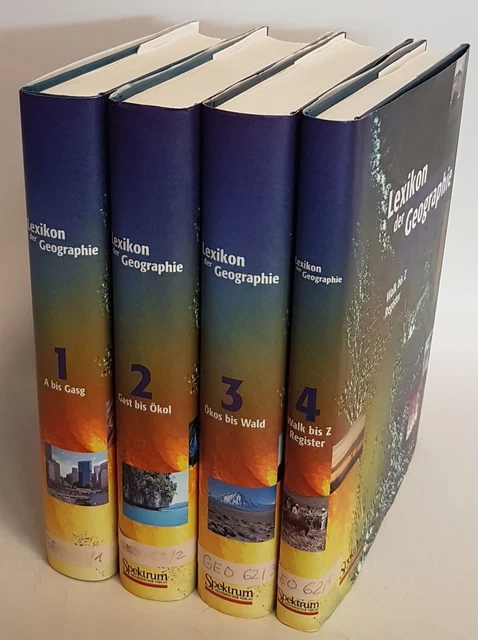LEXIKON DER GEOGRAPHIE in vier Bänden (KOMPLETT) Brunotte, Ernst, Hans Gebhardt EUR 121,50 ...