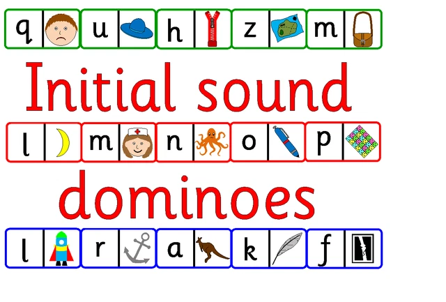 ALPHABET INITIAL SOUND DOMINOES - Letters and Sounds, phonics resource ...