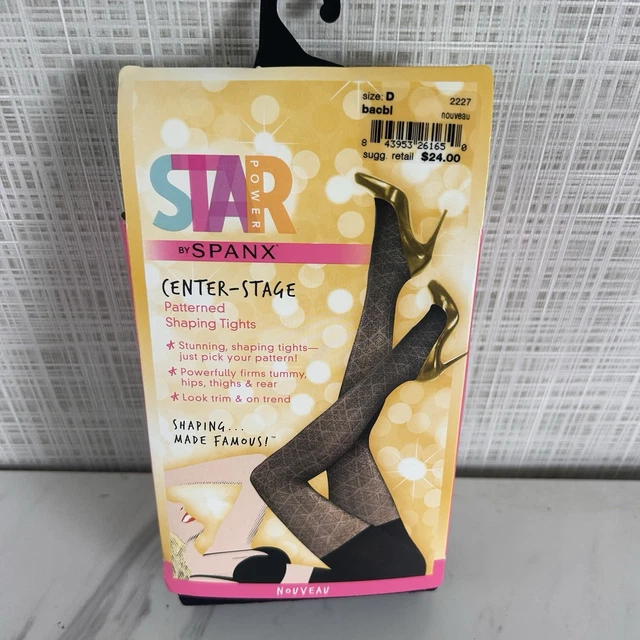 STAR POWER BY SPANX Tights High Waisted Shaper Black Nouveau Pattern ...
