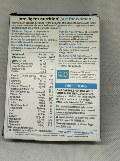WELLWOMAN ORIGINAL VITABIOTICS - pack of 30 Exp:APR/2028 - BRAND NEW £5 ...