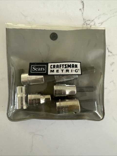 NOS 6-PC. 3/8” metric hex bit set Craftsman #42685 V Series $34.59 ...