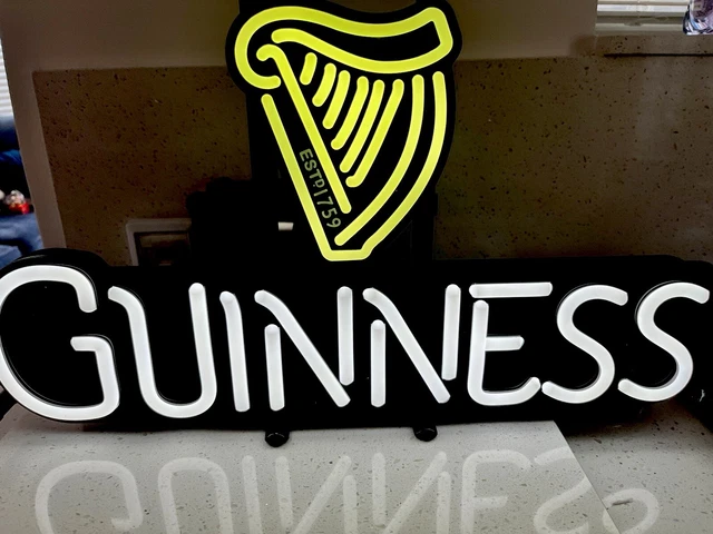 GUINNESS OFFICIAL LIGHT Up LED Sign Man Cave Home Bar £80.00 - PicClick UK