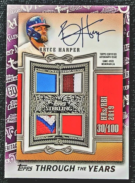2021 TOPPS BRYCE Harper Phillies Through The Years Sterling Auto Relic ...
