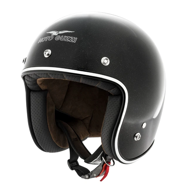 CASQUE JET MOTO Guzzi - Metalflank - Paillettes Noir - Taille XS Poli ...