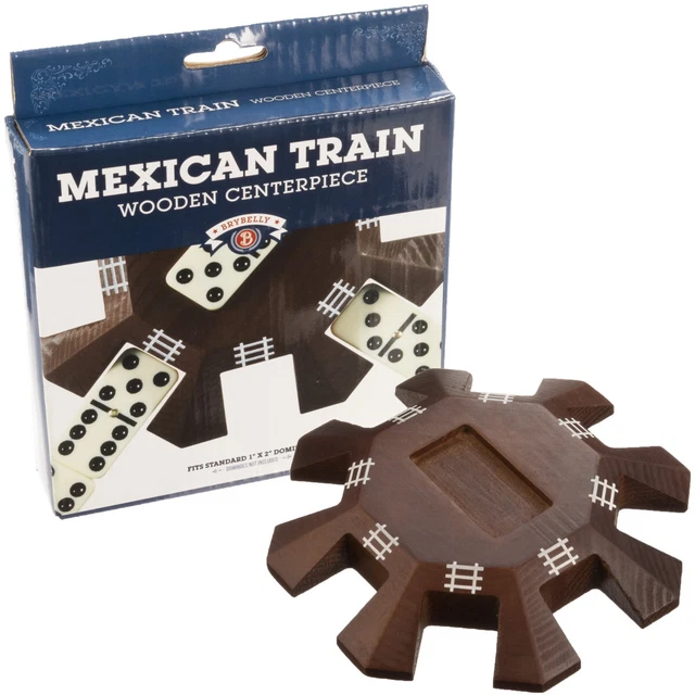 MEXICAN TRAIN DOMINOES Wooden Centerpiece – Smooth Dark Oak Hub ...
