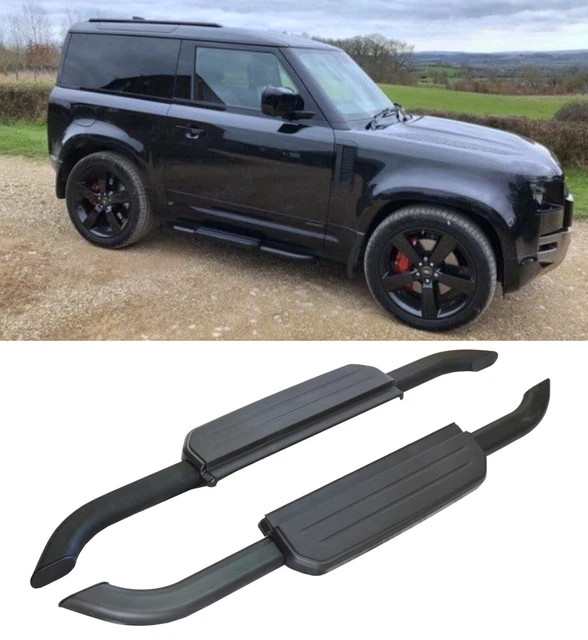 LAND ROVER DEFENDER 90 Aluminium Side Steps Running Boards Black 2020 ...