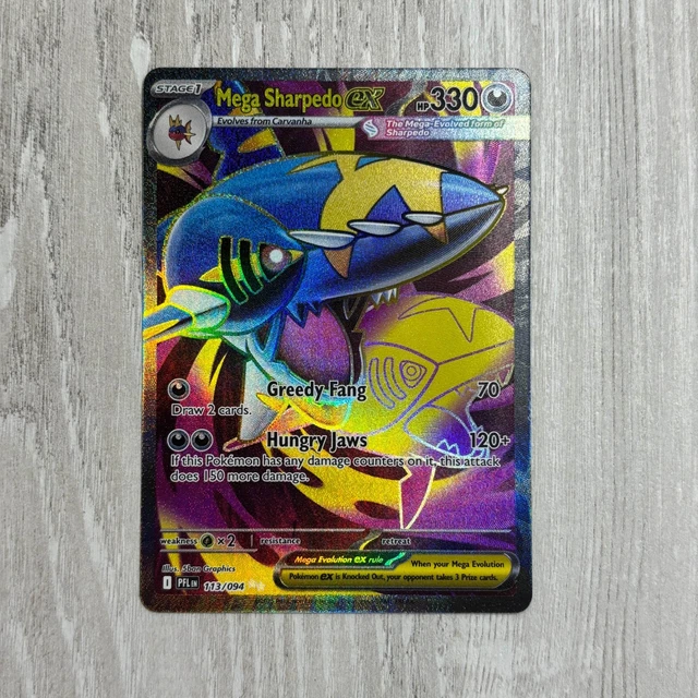 MEGA SHARPEDO EX 113/094 Full Art Phantasmal Flames (PFL) Pokemon Card ...