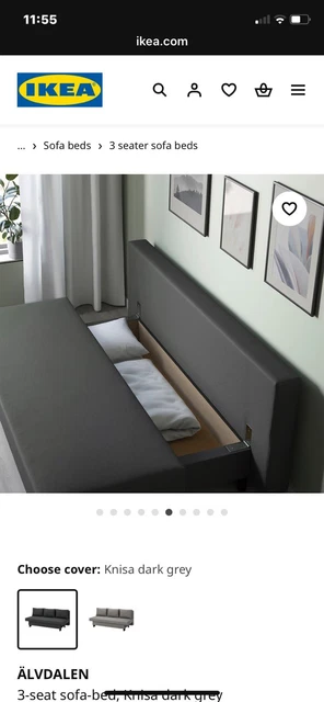 IKEA GRAY SOFA Bed £156.68 - PicClick UK