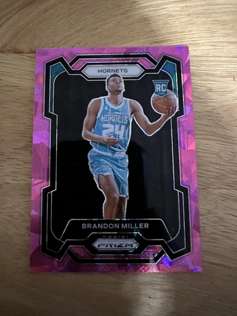 2023-24 PANINI PRIZM Brandon Miller RC glace craquée rose #152 recrue ...