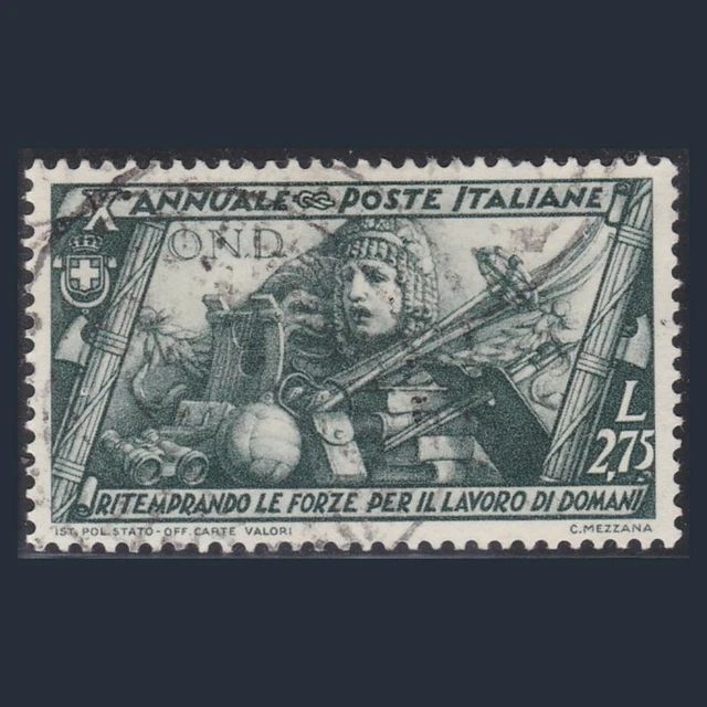 1932 §ITALIA REGNO Decennale Marcia su Roma L. 2,75 verde oliva n. 339 ...