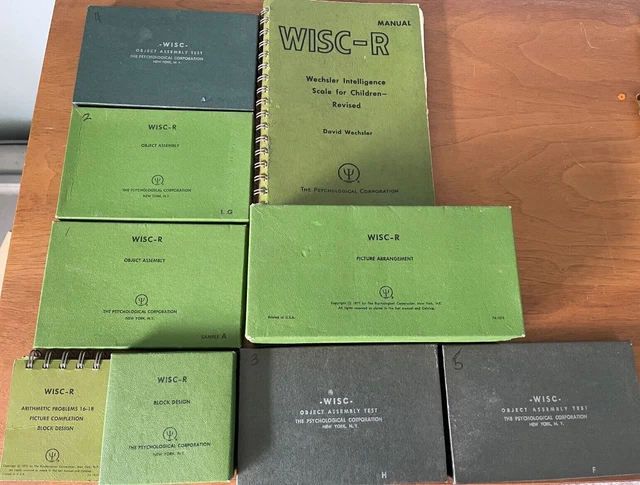 VINTAGE WISC/WISC-R WECHSLER Child IQ Test with Blocks, Puzzles, Pic ...