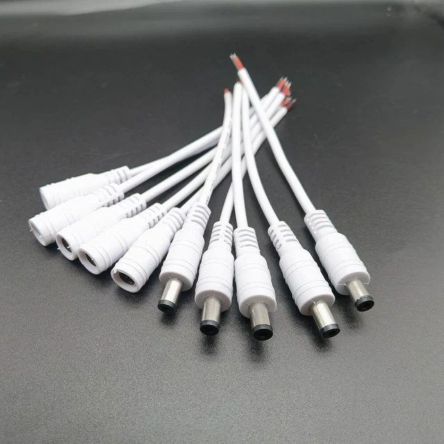 DC MALE ET Prise Femelle Prise Jack Fil Connecteur Cable LED CCTV ...