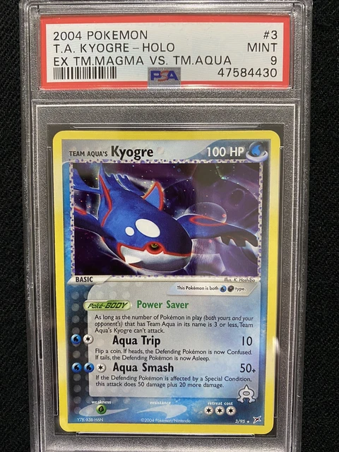 2004 POKEMON EX Team Magma Vs. Team Aqua Team Aqua's Kyogre Holo 3/95 PSA 9 EUR 160,62 - PicClick FR