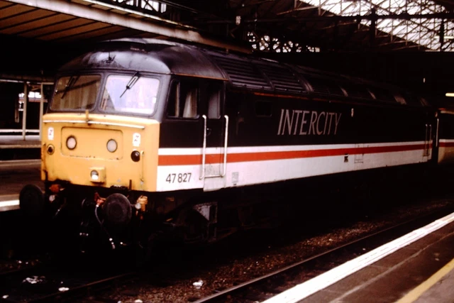 1997 BRITISH RAIL BR Diesel Loco 47827 Intercity Railway Slide Ref 2591 ...