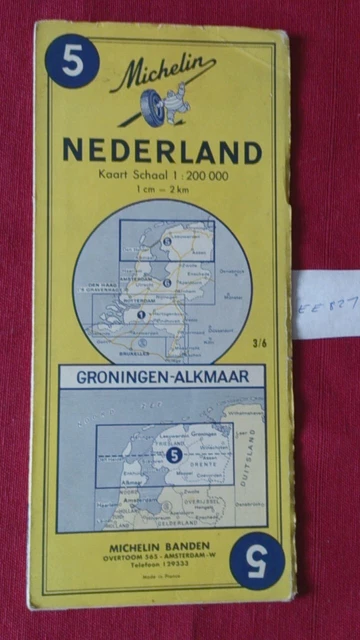 MICHELIN ROUTE MAP Nederland Netherlands Groningen Alkmaar 1963 Visit ...