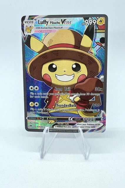 PIKACHU POKEMON LUFFY One Piece Op Pika Carte Card Holo Prism Manga ...