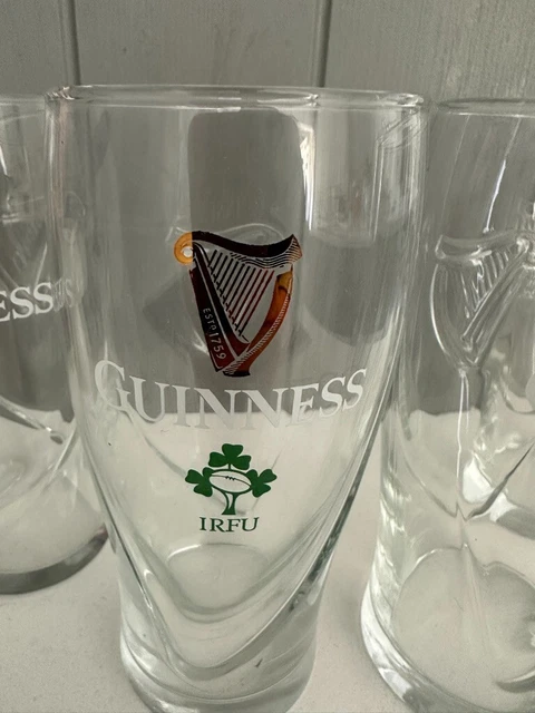 4 X GUINNESS RUGBY SIX NATIONS GLASSES ENGLAND IRELAND SCOTLAND WALES ...