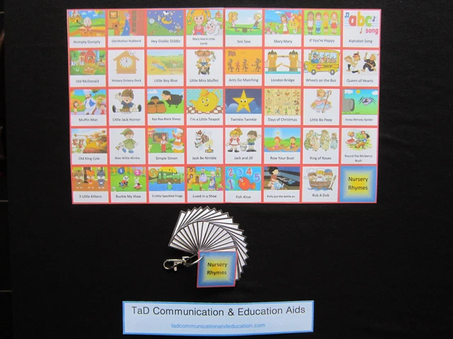 NURSERY RHYMES & Songs Cards Autism/ADHD/Visual Communication Aids/PECS ...