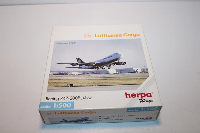 HERPA WINGS 1:500: 516006 Boeing 747-200F Lufthansa Cargo D-ABZF, OVP Etikett 1 EUR 21,00 ...
