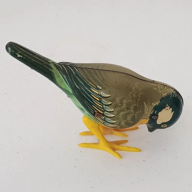 VINTAGE KOHLER GERMANY Tin Litho Wind Up Bird Pecking NO KEY READ $34. ...
