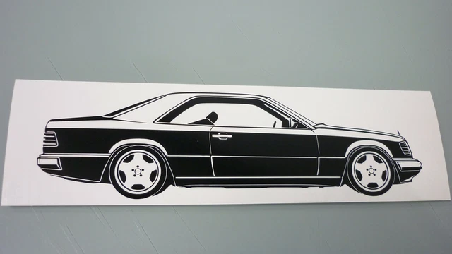 MERCEDES W124 CE W124 Coupe mit AMG Felgen Aufkleber/ Sticker 2 x ...