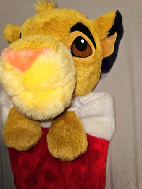 VINTAGE WALT DISNEY The Lion King Simba Plush Christmas Stocking 3D HTF ...