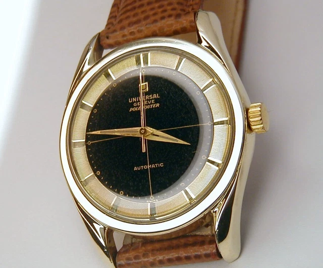 UNIVERSAL GENEVE, &POLE Router" Bumper Automatic, Gold Capped Case 1955 ...