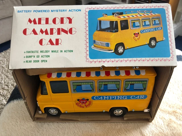 VINTAGE JAPANESE 1970S YONEZAWA MELODY CAMPING CAR BRAND NEW IN BOX £32 ...