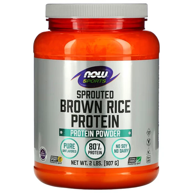 NOW FOODS, SPORTS, Sprouted Brown Rice Protein Powder,Unflav, 907 g ...