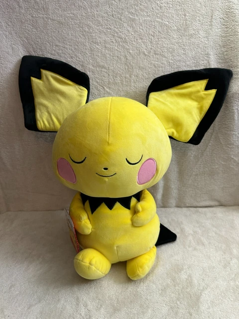 POKEMON LARGE NWT sleeping Pichu soft toy plush 18" £32.50 - PicClick UK
