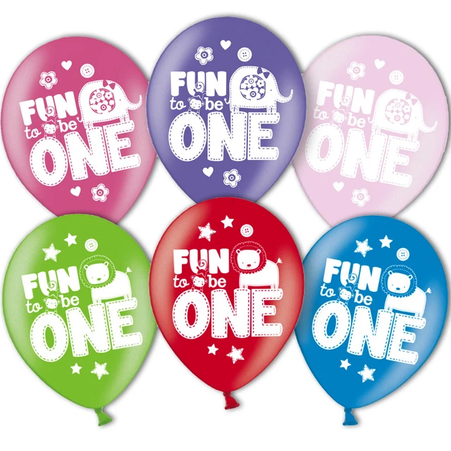 GEBURTSTAGSBALLONS 6 PARTY Luftballons Latexballon zum 1. Geburtstag ...