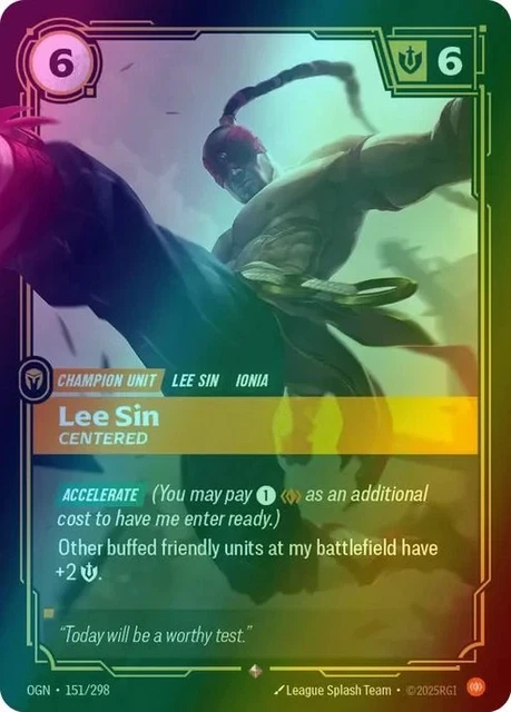 LEE SIN CENTERED - Riftbound: Origins - OGN R 151/298 $0.99 - PicClick CA