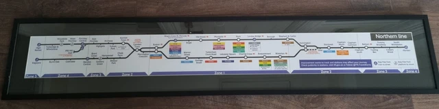ORIGINAL LONDON FRAMED Underground Tube Map. Northern Line Interior ...