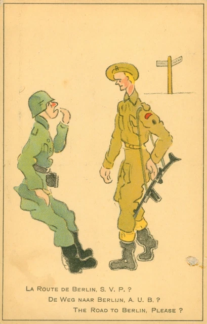 GUERRE 39-45 WW2 Propagande caricature satire ROUTE DE BERLIN EUR 12,00 ...