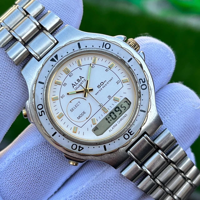 RARE!!! VINTAGE SEIKO Alba Ana/Digi Original Japan Men's Quartz Watch ...