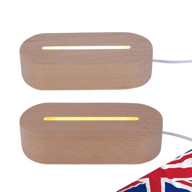 OVAL DISPLAY PEDESTAL - LED Lights Display Base, Crystal Wooden Lighted ...
