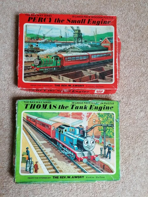 THOMAS THE TANK Engine & Percy the Small Engine 30 piece wooden jigsaw ...