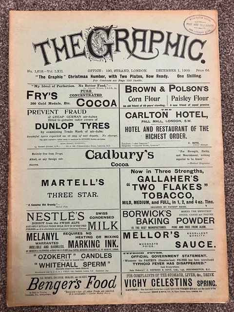 RARE THE GRAPHIC Magazine 1st December 1900 Original Vintage Issue £4. ...