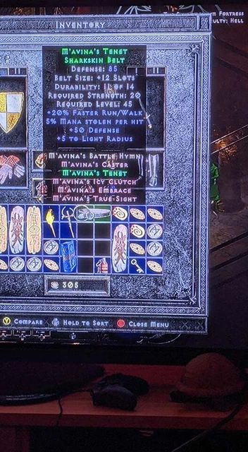 DIABLO 2 RESURRECTED MAVINA'S BELT D2R XBOX/PS4-PS5-PLAYSTATION/SWITCH ...