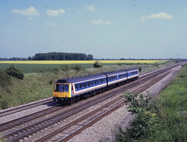 ORIGINAL 35MM RAIL Med Format Tran. Class 117 L414 DMU Nr Didcot 92 ...