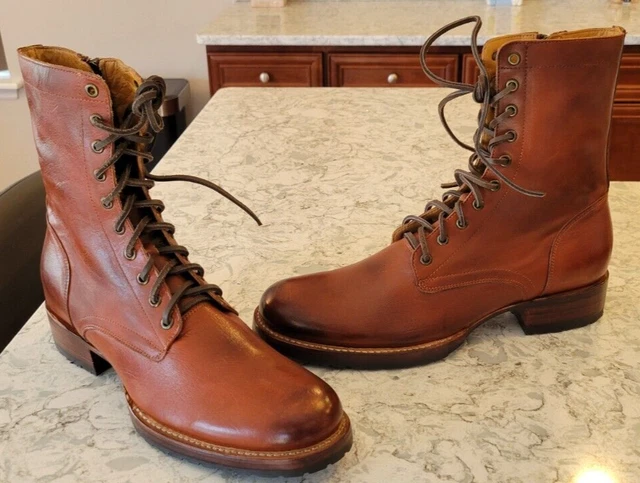 NEW MEN'S FREEBIRD Boots Denver Leather Brown Combat Lace Up Zip 11 ...