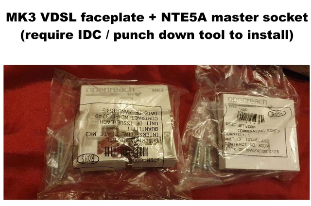 BT OPENREACH MK3 VDSL VDSL/ADSL + NTE5a master socket - set /IDC type ...