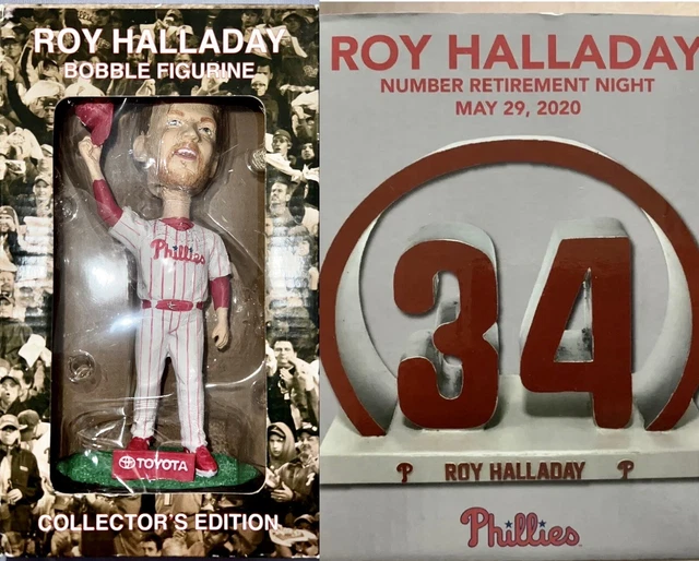 PHILADELPHIA PHILLIES ROY Halladay Bobblehead & Statue Sga #34 Hof Hof ...