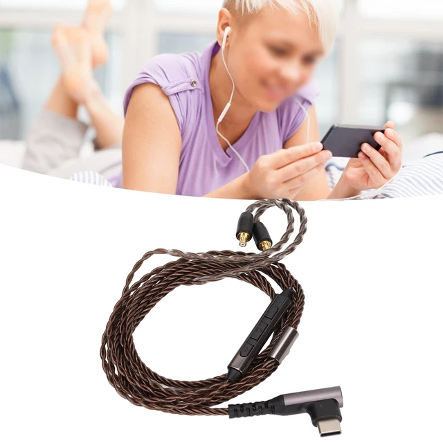HEADPHONE WIRE LOW Noise OFC Core TYPE C A2DC Earphone Upgrade Cable ...